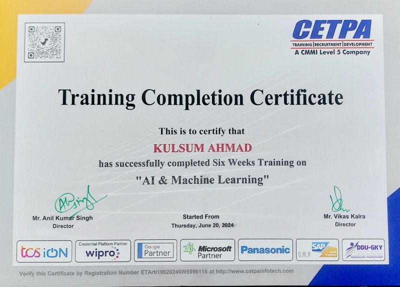 Kulsum Ahmad on LinkedIn: #ai #machinelearning #python #datascience Kulsum Ahmad on LinkedIn: #ai #machinelearning #python #datascience