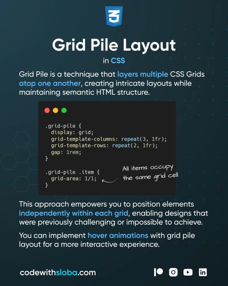 How grid Pile improves CSS layout | Muhammad A Rihan ⚡ posted on the ... How grid Pile improves CSS layout | Muhammad A Rihan ⚡ posted on the ...