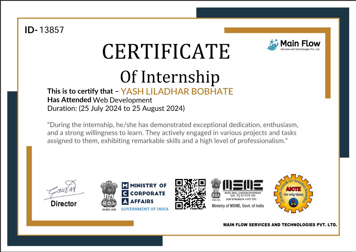 Yash Bobhate on LinkedIn: #webdeveloper #coding #techinternship Yash Bobhate on LinkedIn: #webdeveloper #coding #techinternship