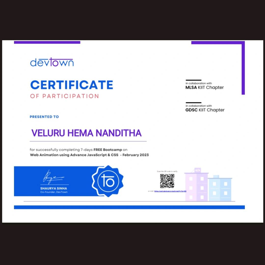HEMA NANDITHA VELURU on LinkedIn: #bootcamp #javascript #css #participate HEMA NANDITHA VELURU on LinkedIn: #bootcamp #javascript #css #participate
