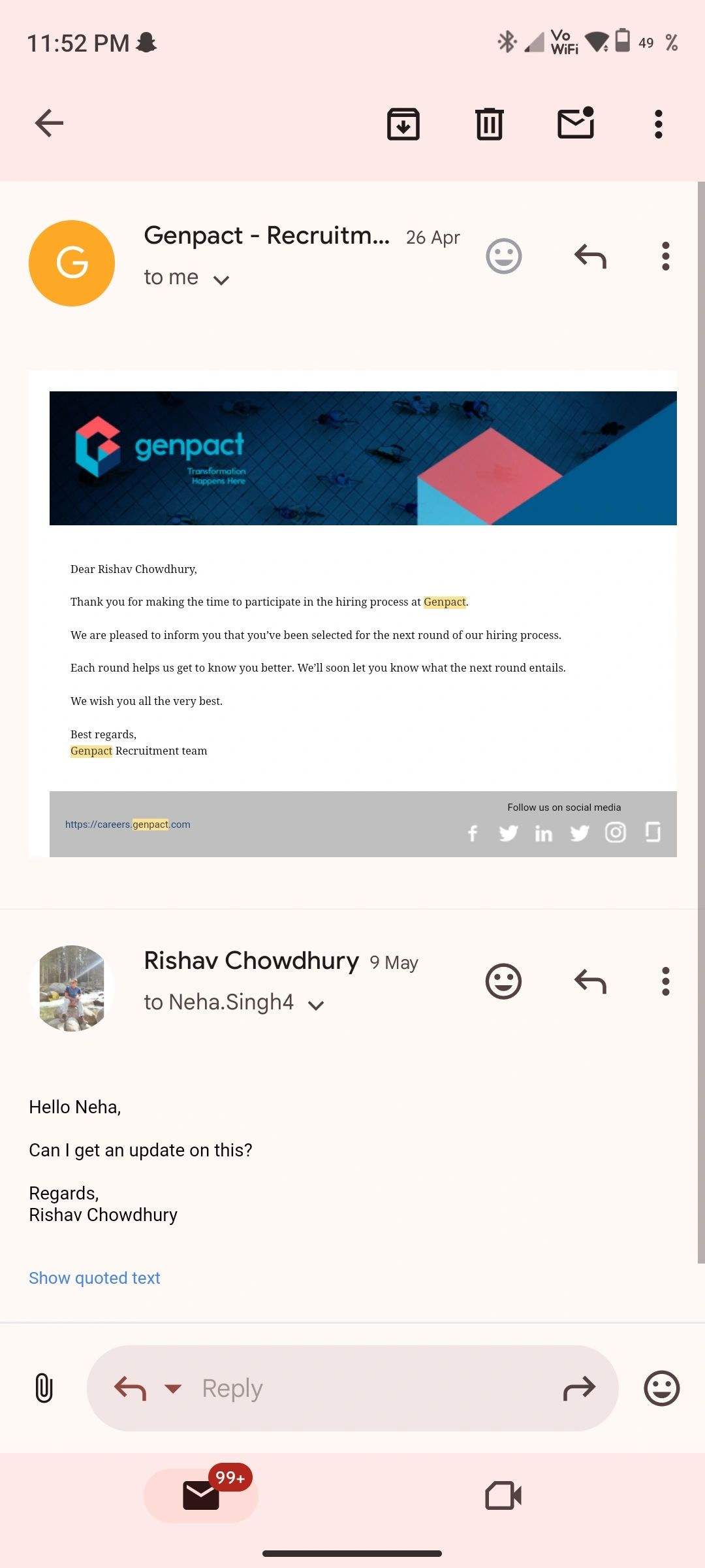 Rishav Chowdhury on LinkedIn: Genpact Genpact EMEA Balkrishan Rishav Chowdhury on LinkedIn: Genpact Genpact EMEA Balkrishan