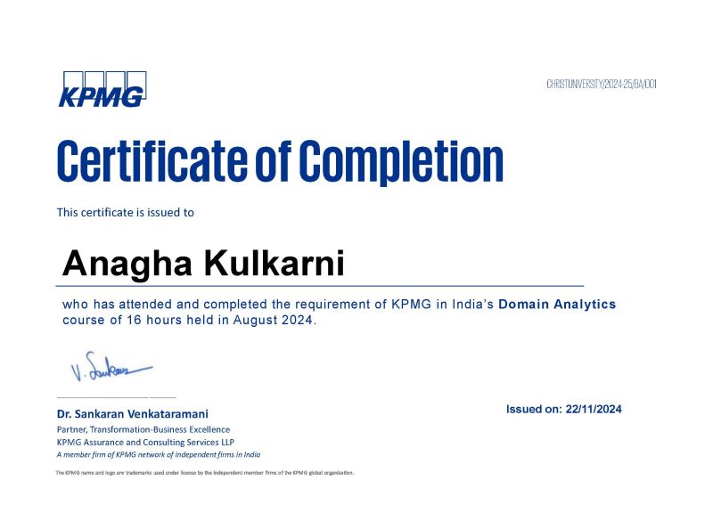Anagha Kulkarni on LinkedIn: #kpmgindia #domainanalytics #dataanalytics ... Anagha Kulkarni on LinkedIn: #kpmgindia #domainanalytics #dataanalytics ...
