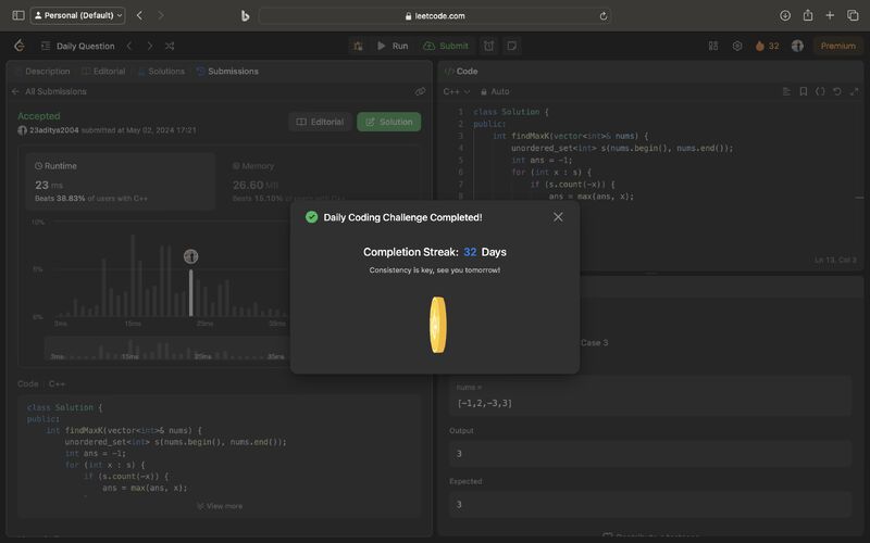 Finished 30-day streak on LeetCode | Aditya Kumar posted on the topic ... Finished 30-day streak on LeetCode | Aditya Kumar posted on the topic ...