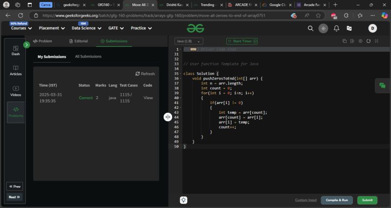 #160daysofcode #problemsolving #codingchallenge #growthmindset #gfg160 ... #160daysofcode #problemsolving #codingchallenge #growthmindset #gfg160 ...