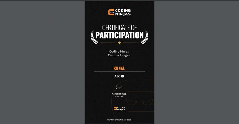 KUNAL KUMAR on LinkedIn: #codeninja #coding #programming #certificate # ... KUNAL KUMAR on LinkedIn: #codeninja #coding #programming #certificate # ...
