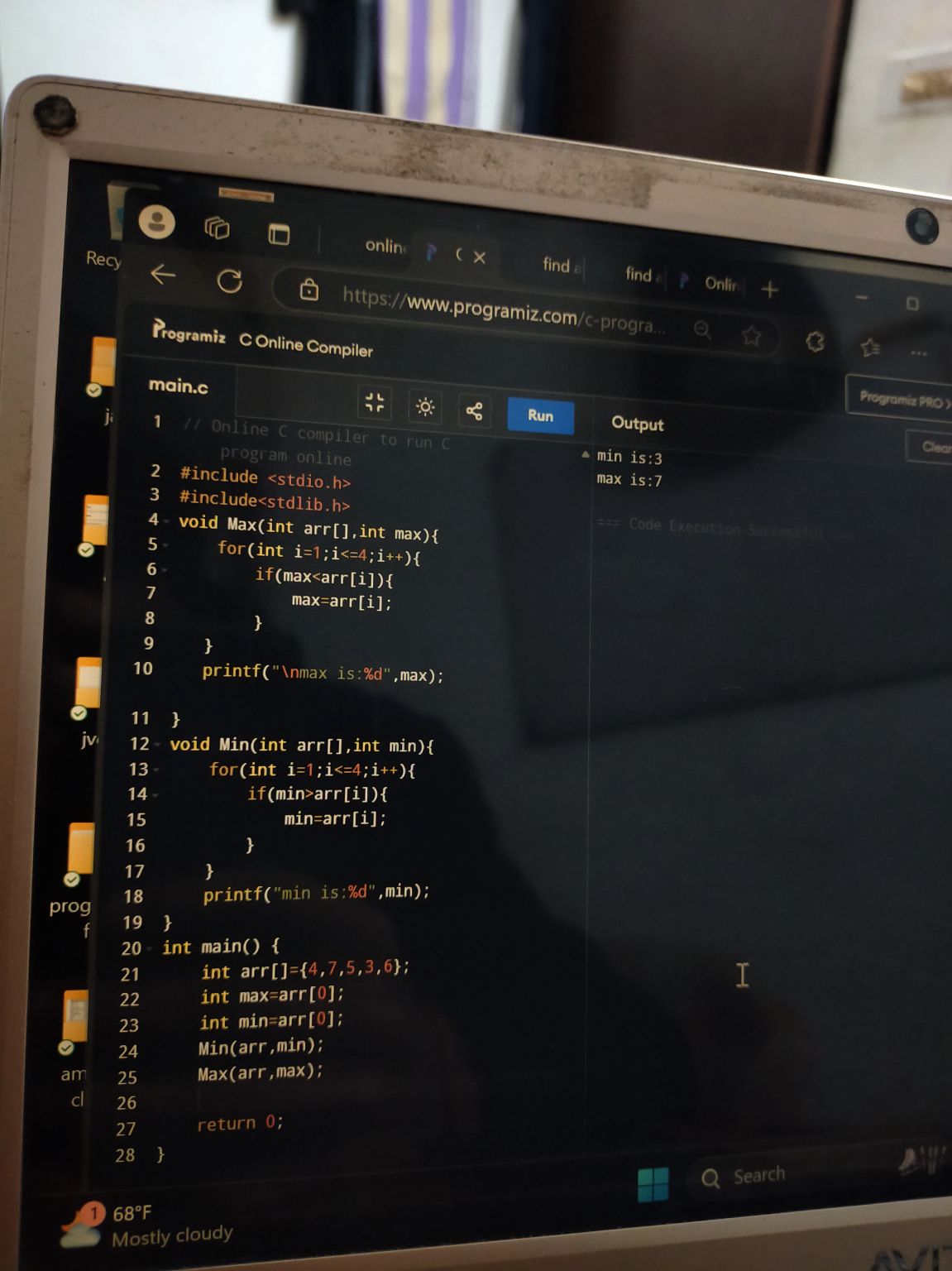 here is a c program, To finding min && max term of an Array in 'C ... here is a c program, To finding min && max term of an Array in 'C ...