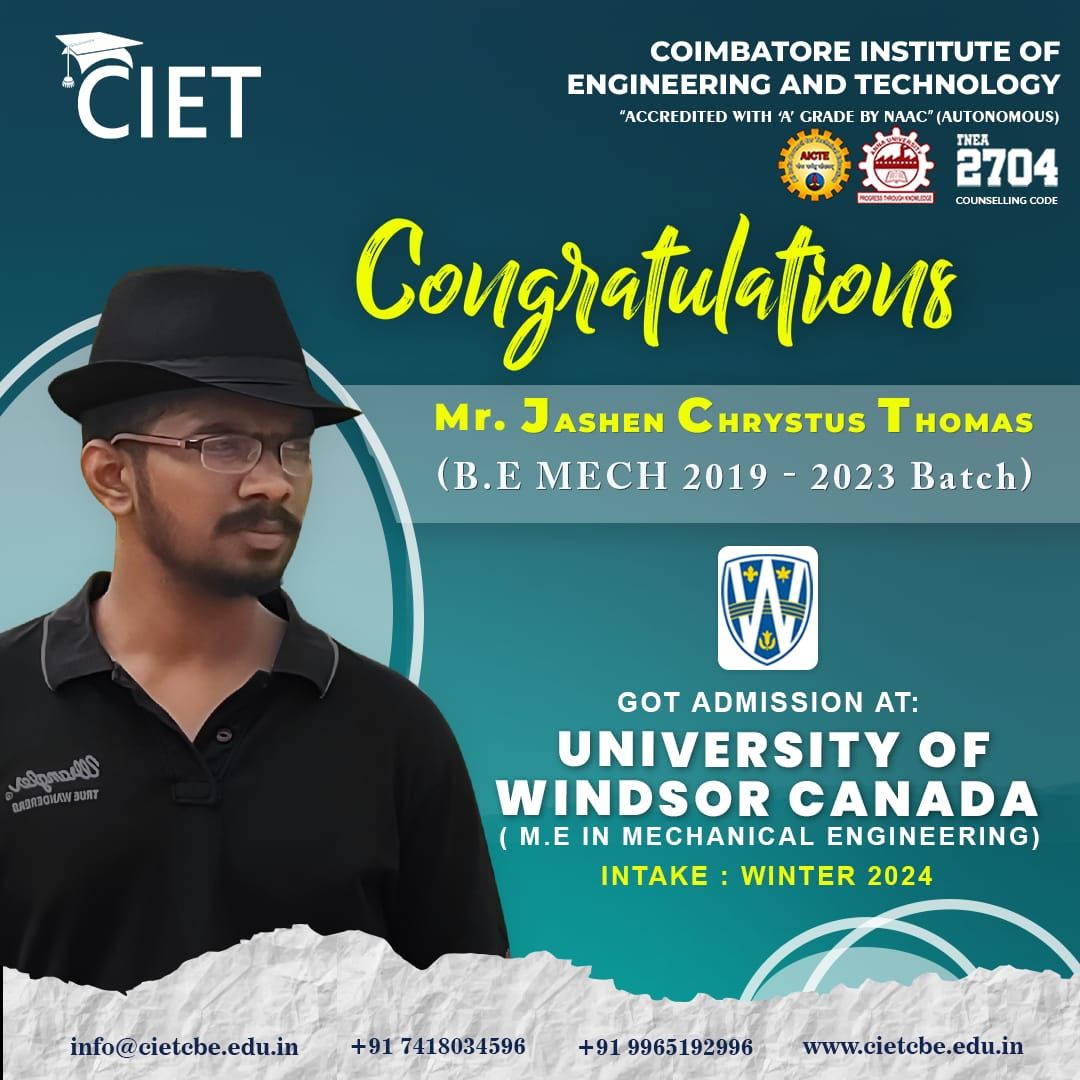 Jashen Thomas on LinkedIn: Thank you CIET Coimbatore for this recognition. Jashen Thomas on LinkedIn: Thank you CIET Coimbatore for this recognition.