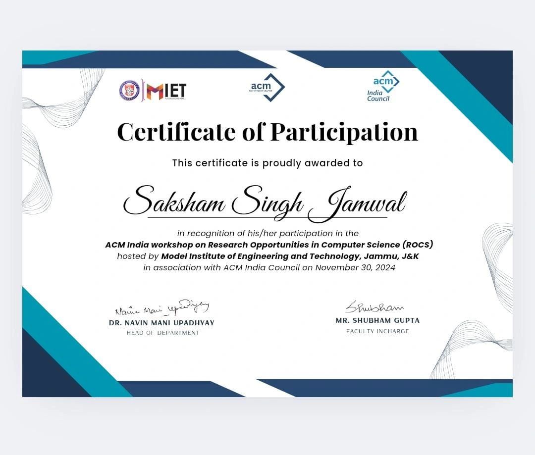 Saksham Singh Jamwal on LinkedIn: Got a real taste of the research ... Saksham Singh Jamwal on LinkedIn: Got a real taste of the research ...