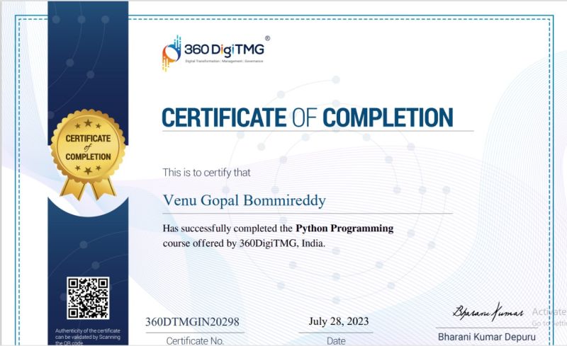 #datascience #pythonprogramming #python | VenuGopal Bommireddy #datascience #pythonprogramming #python | VenuGopal Bommireddy