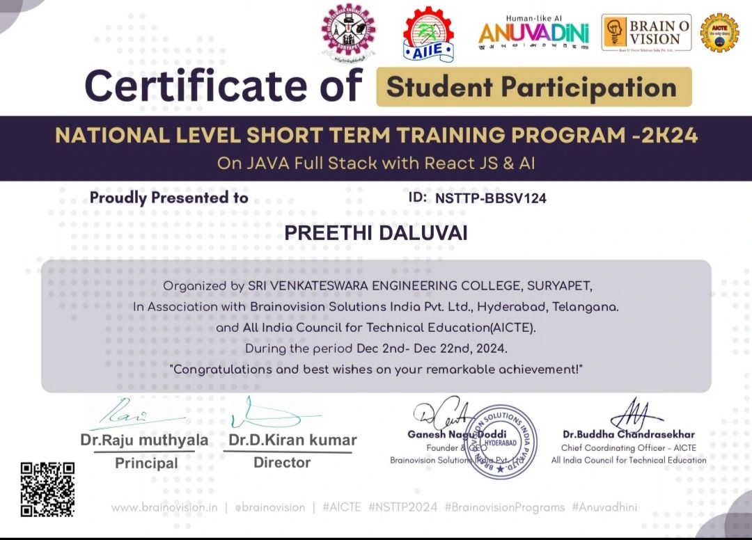 Preethi Daluvai on LinkedIn: Excited to Share My Latest Milestone! I am ... Preethi Daluvai on LinkedIn: Excited to Share My Latest Milestone! I am ...