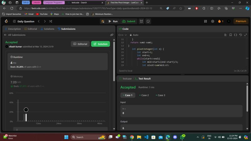 Day 23 of #100daysofcodechallenge: find the Pivot Integer | Vikash ... Day 23 of #100daysofcodechallenge: find the Pivot Integer | Vikash ...