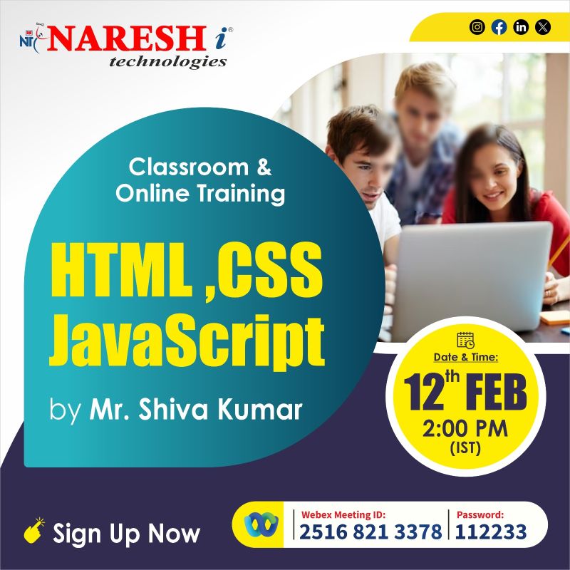Naresh i Technologies on LinkedIn: #html #css #javascript #java #dotnet ... Naresh i Technologies on LinkedIn: #html #css #javascript #java #dotnet ...