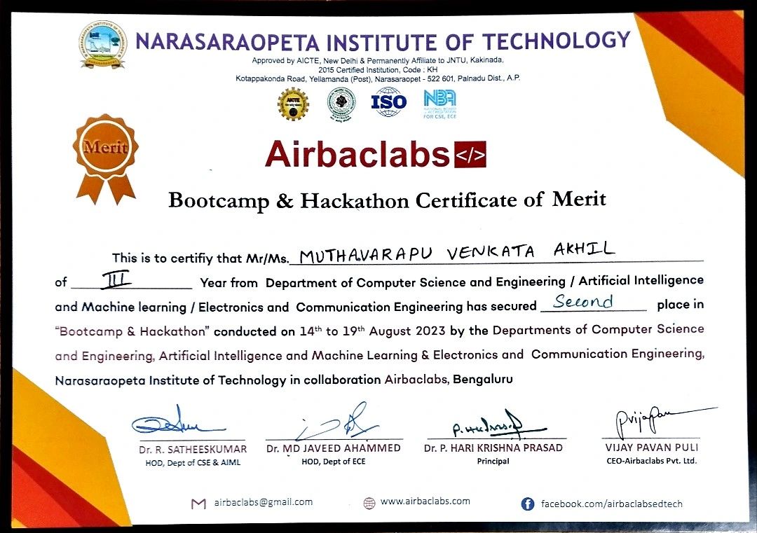Venkata Akhil Muthavarapu on LinkedIn: #happyengineersday #bootcamp # ... Venkata Akhil Muthavarapu on LinkedIn: #happyengineersday #bootcamp # ...