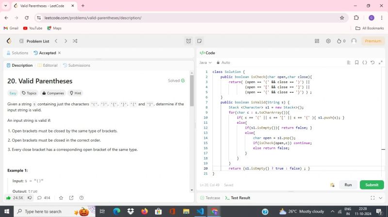 Shiviya C on LinkedIn: 🚀 Day 2 Problem Solved on LeetCode : Valid ... Shiviya C on LinkedIn: 🚀 Day 2 Problem Solved on LeetCode : Valid ...