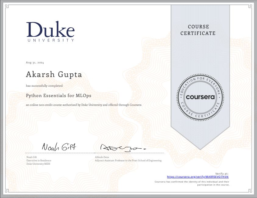 Akarsh Gupta on LinkedIn: #mlops #python #coursera #dukeuniversity # ... Akarsh Gupta on LinkedIn: #mlops #python #coursera #dukeuniversity # ...