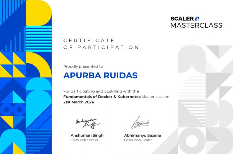 Completed Docker and Kubernetes masterclass | Apurba Ruidas posted on ... Completed Docker and Kubernetes masterclass | Apurba Ruidas posted on ...
