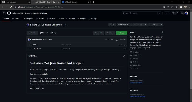 Aditya Bharti on LinkedIn: #programmingchallenge #learningtocode # ... Aditya Bharti on LinkedIn: #programmingchallenge #learningtocode # ...
