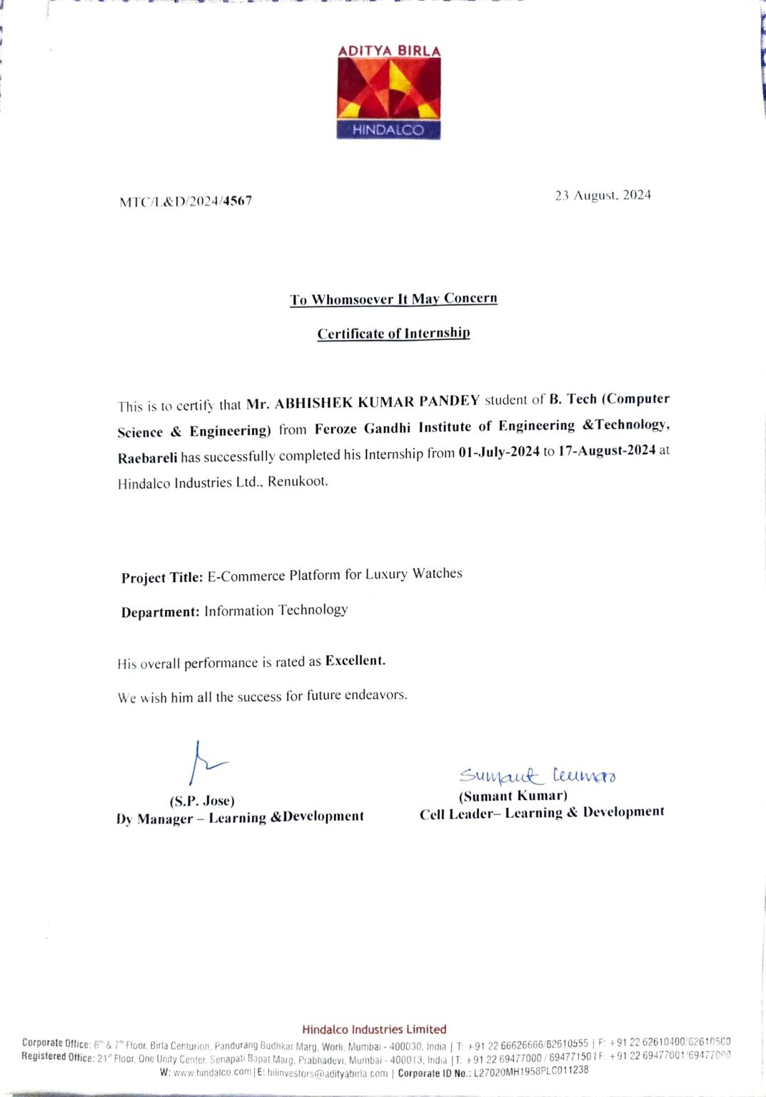 Abhishek Kumar Pandey on LinkedIn: #certificate #internship Abhishek Kumar Pandey on LinkedIn: #certificate #internship
