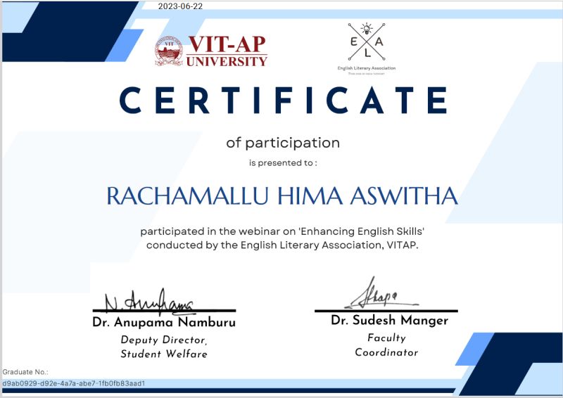 Hima Aswitha on LinkedIn: #vitap Hima Aswitha on LinkedIn: #vitap