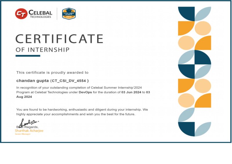 Chandan Gupta on LinkedIn: #celebaltechnologies #devops #internship # ... Chandan Gupta on LinkedIn: #celebaltechnologies #devops #internship # ...