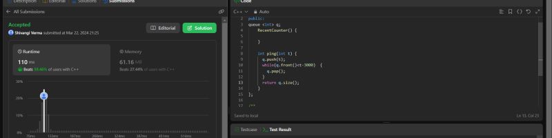 Shivangi Verma on LinkedIn: solved leetcode problem of number of recent ... Shivangi Verma on LinkedIn: solved leetcode problem of number of recent ...