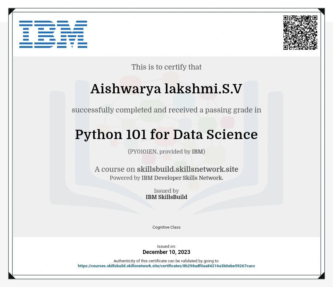 Aishwarya Lakshmi on LinkedIn: #pythonfordatascience #ibmskillsbuild #ibm Aishwarya Lakshmi on LinkedIn: #pythonfordatascience #ibmskillsbuild #ibm