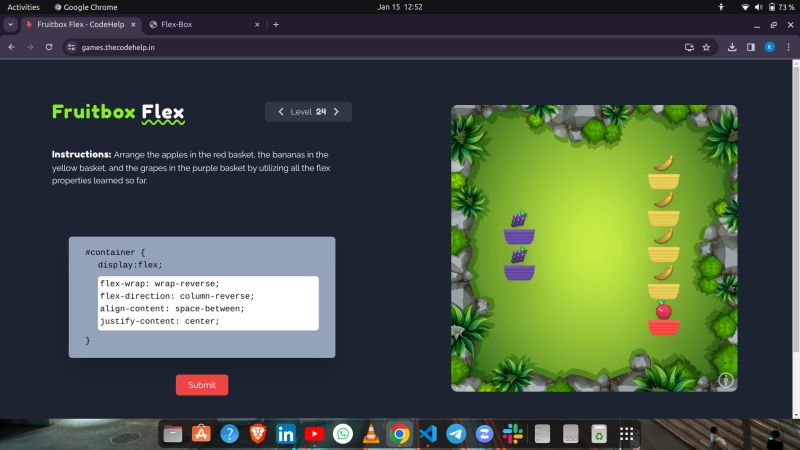 🎮 Sharpened my #flexbox skills in #css and reinforced some key concepts ... 🎮 Sharpened my #flexbox skills in #css and reinforced some key concepts ...