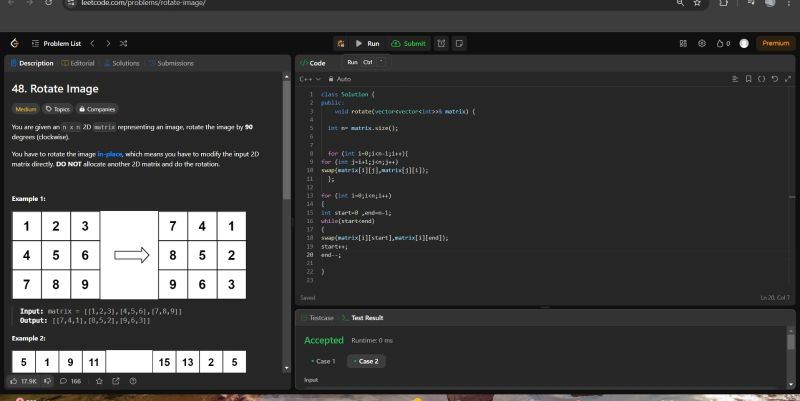 Gaurav Singh on LinkedIn: #leetcode #programming #arrays #rotateimage # ... Gaurav Singh on LinkedIn: #leetcode #programming #arrays #rotateimage # ...