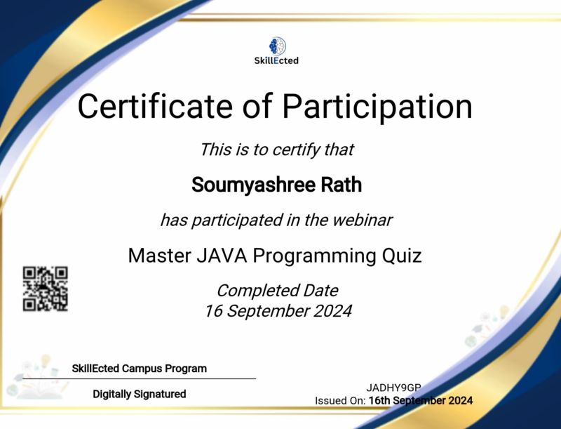 Soumyashree Rath on LinkedIn: #java #programming #certification # ... Soumyashree Rath on LinkedIn: #java #programming #certification # ...