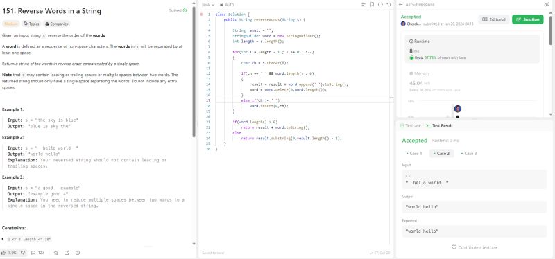 Resolved One LeetCode Problem | Cherakala Gireesh posted on the topic ... Resolved One LeetCode Problem | Cherakala Gireesh posted on the topic ...