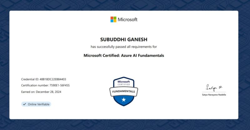 Subuddhi Ganesh on LinkedIn: #azureaifundamentals #ai #cloudcomputing # ... Subuddhi Ganesh on LinkedIn: #azureaifundamentals #ai #cloudcomputing # ...
