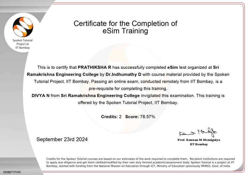 Prathiksha R on LinkedIn: #esimtraining #iitbombay #spokentutorial # ... Prathiksha R on LinkedIn: #esimtraining #iitbombay #spokentutorial # ...