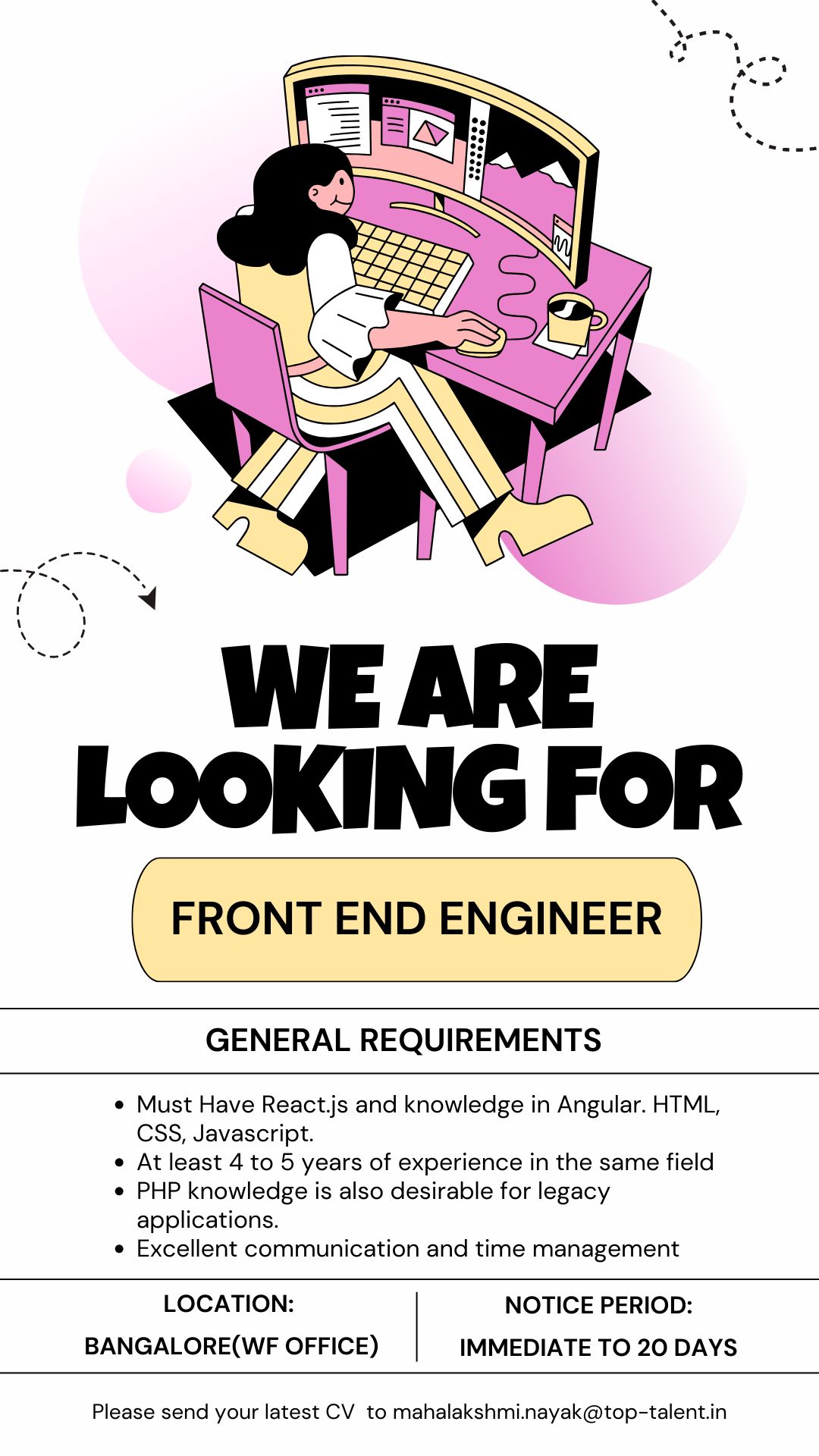 Mahalakshmi Nayak on LinkedIn: #frontendengineer #hiring #wearehiring # ... Mahalakshmi Nayak on LinkedIn: #frontendengineer #hiring #wearehiring # ...
