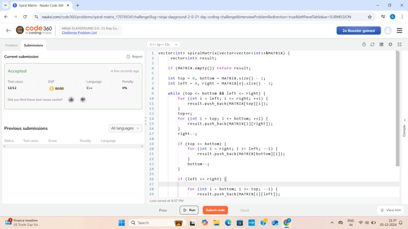 Bharti Pandhare on LinkedIn: #codingchallenge #spiralmatrix #algorithm ... Bharti Pandhare on LinkedIn: #codingchallenge #spiralmatrix #algorithm ...