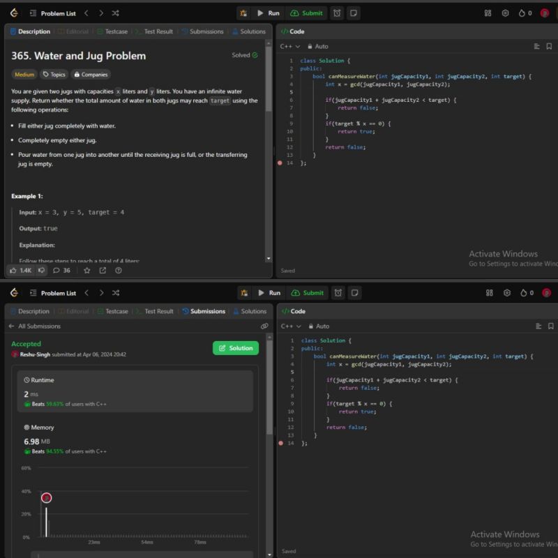 Reshu Singh on LinkedIn: 55/75 of LeetCode !! Problem Solved: Water and ... Reshu Singh on LinkedIn: 55/75 of LeetCode !! Problem Solved: Water and ...