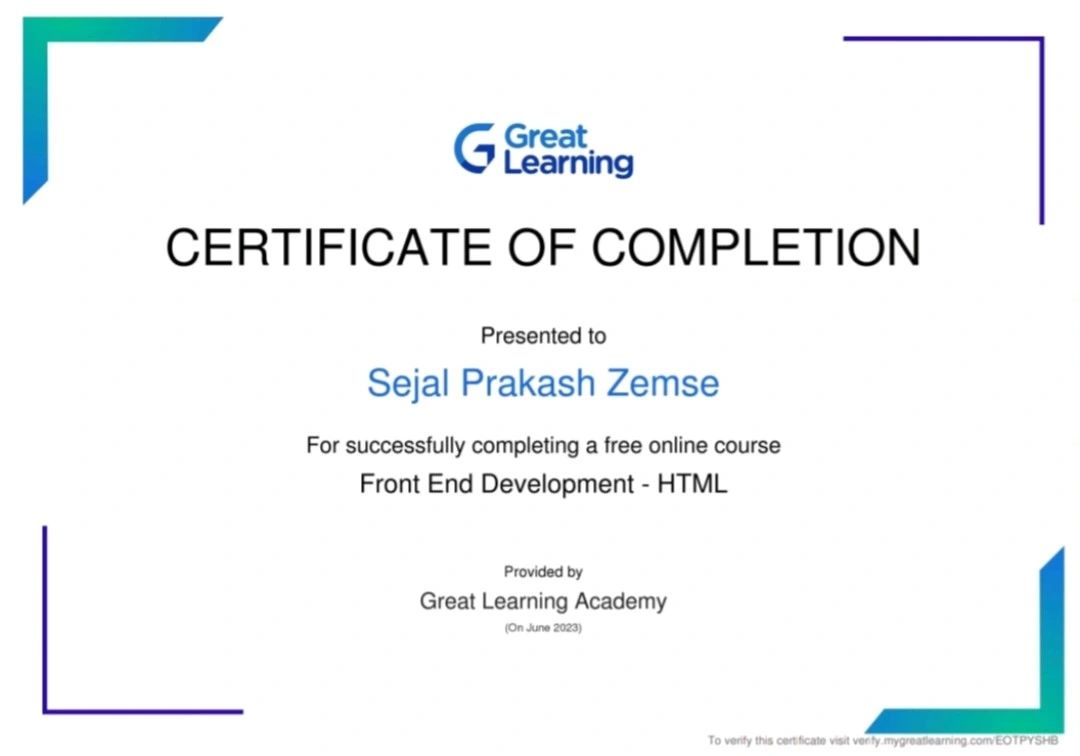 Sejal Zemse on LinkedIn: #greatlearningacademy #greatlearning #html # ... Sejal Zemse on LinkedIn: #greatlearningacademy #greatlearning #html # ...