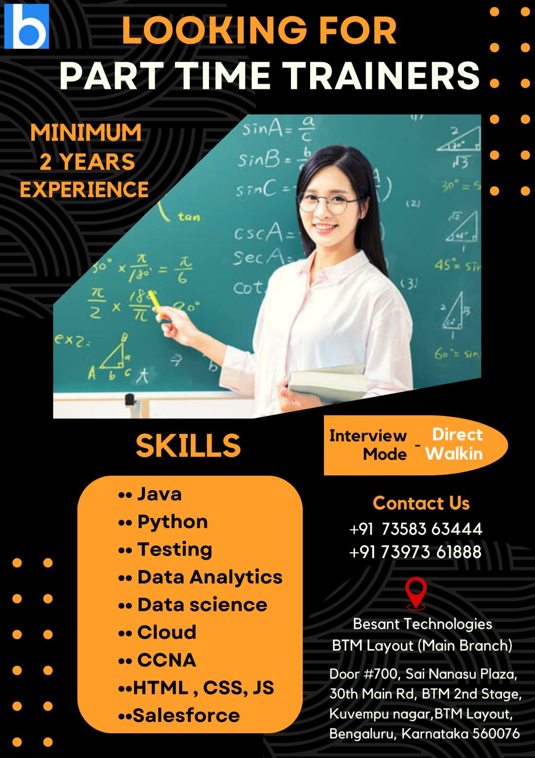 ramesh subburamu on LinkedIn: Besanttechnologies Hiring part-time… ramesh subburamu on LinkedIn: Besanttechnologies Hiring part-time…