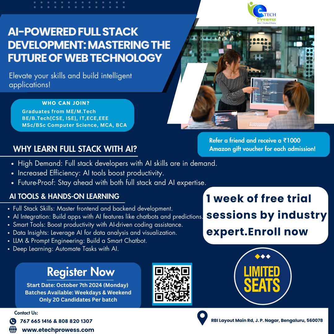 eTech Prowess on LinkedIn: 🚀 Master Full Stack Web Development Using AI ... eTech Prowess on LinkedIn: 🚀 Master Full Stack Web Development Using AI ...