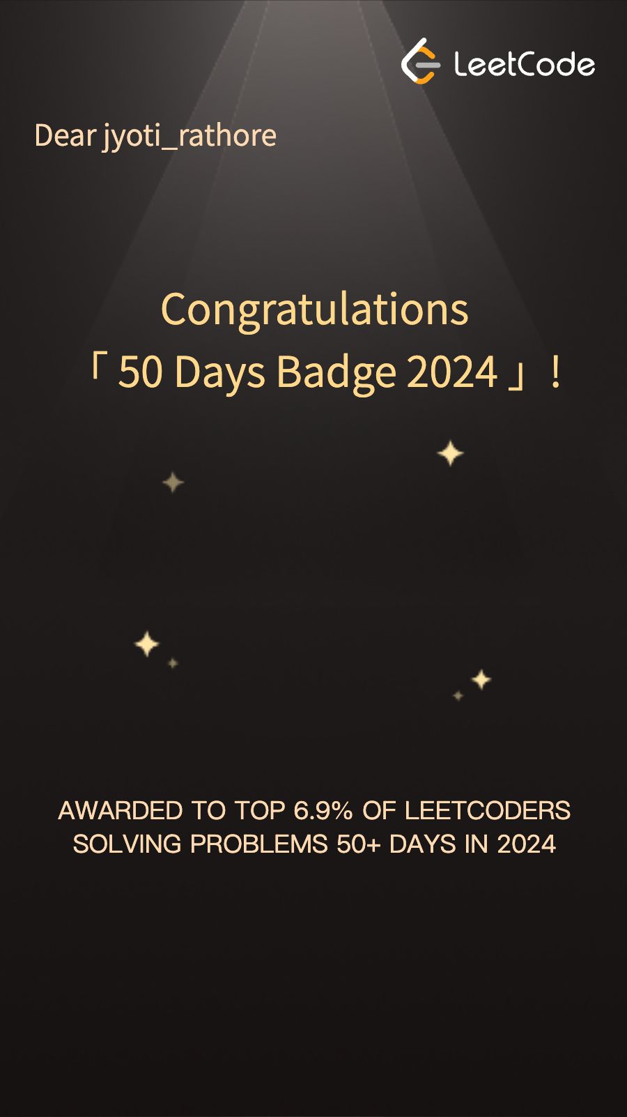 Jyoti Rathore on LinkedIn: #leetcode #codingchallenge #milestone # ... Jyoti Rathore on LinkedIn: #leetcode #codingchallenge #milestone # ...