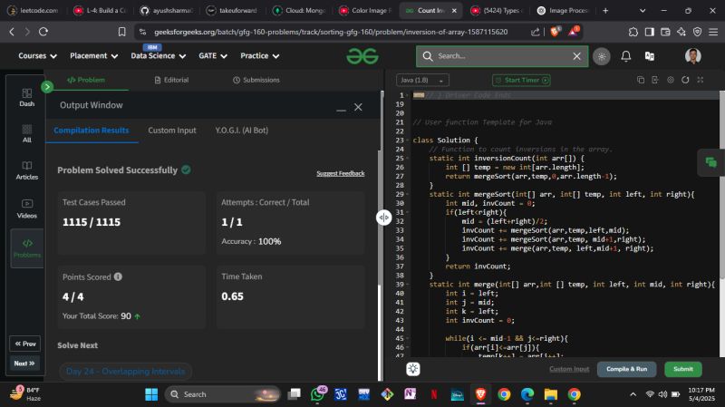 #160daysofdsa #dsa #coding #geeksforgeeks #java #mergesort… | Ayush Sharma #160daysofdsa #dsa #coding #geeksforgeeks #java #mergesort… | Ayush Sharma
