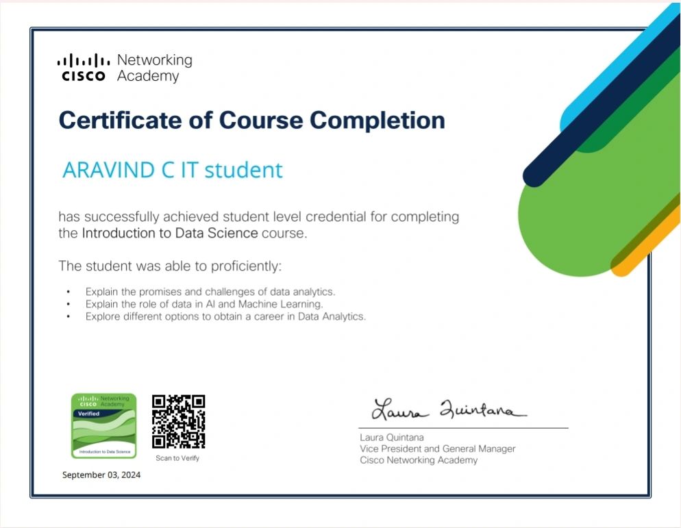 ARAVIND C IT student on LinkedIn: #datascience #machinelearning # ... ARAVIND C IT student on LinkedIn: #datascience #machinelearning # ...