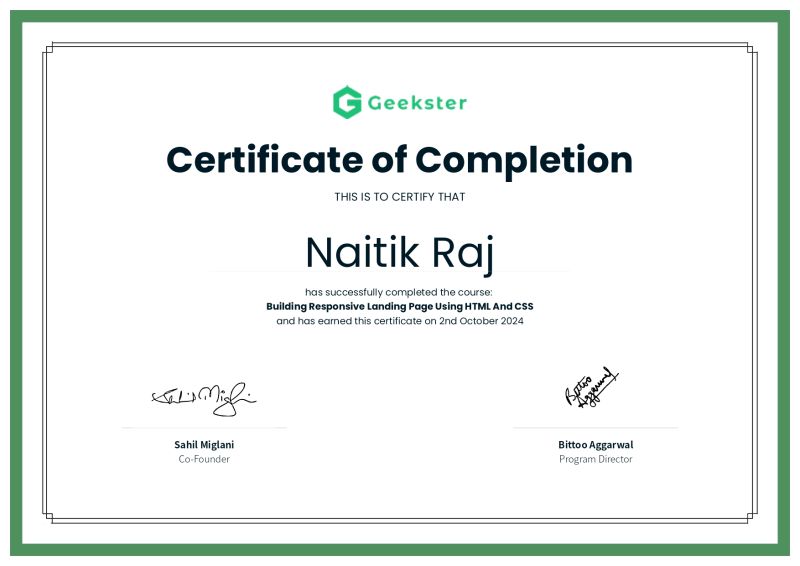 Naitik Raj on LinkedIn: #achievementunlocked #webdevelopment #html #css ... Naitik Raj on LinkedIn: #achievementunlocked #webdevelopment #html #css ...