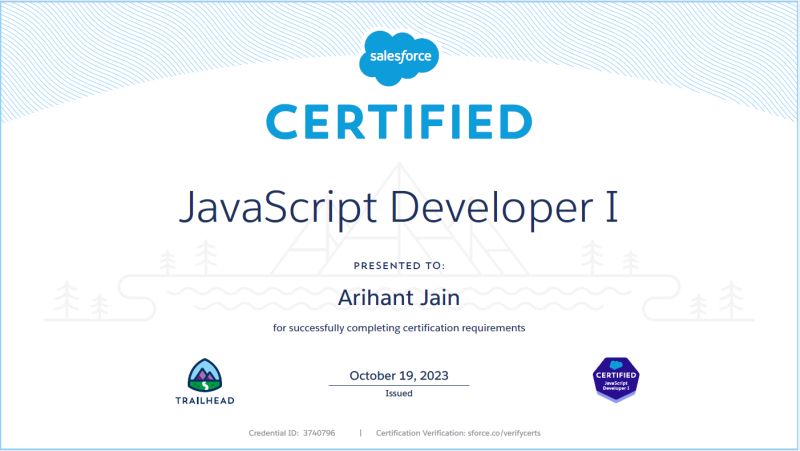 Arihant Jain on LinkedIn: #salesforce #certified #javascript #developer ... Arihant Jain on LinkedIn: #salesforce #certified #javascript #developer ...