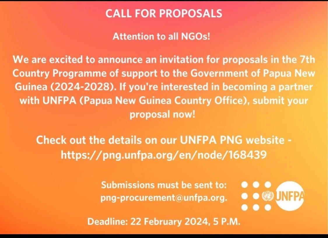 Sharon Rita Tanda on LinkedIn: UNFPA PNG is currently doing a Call for ... Sharon Rita Tanda on LinkedIn: UNFPA PNG is currently doing a Call for ...
