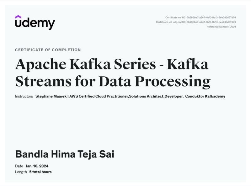 Hima Teja Sai Bandla on LinkedIn: #learningjourney #kafkastreams # ... Hima Teja Sai Bandla on LinkedIn: #learningjourney #kafkastreams # ...