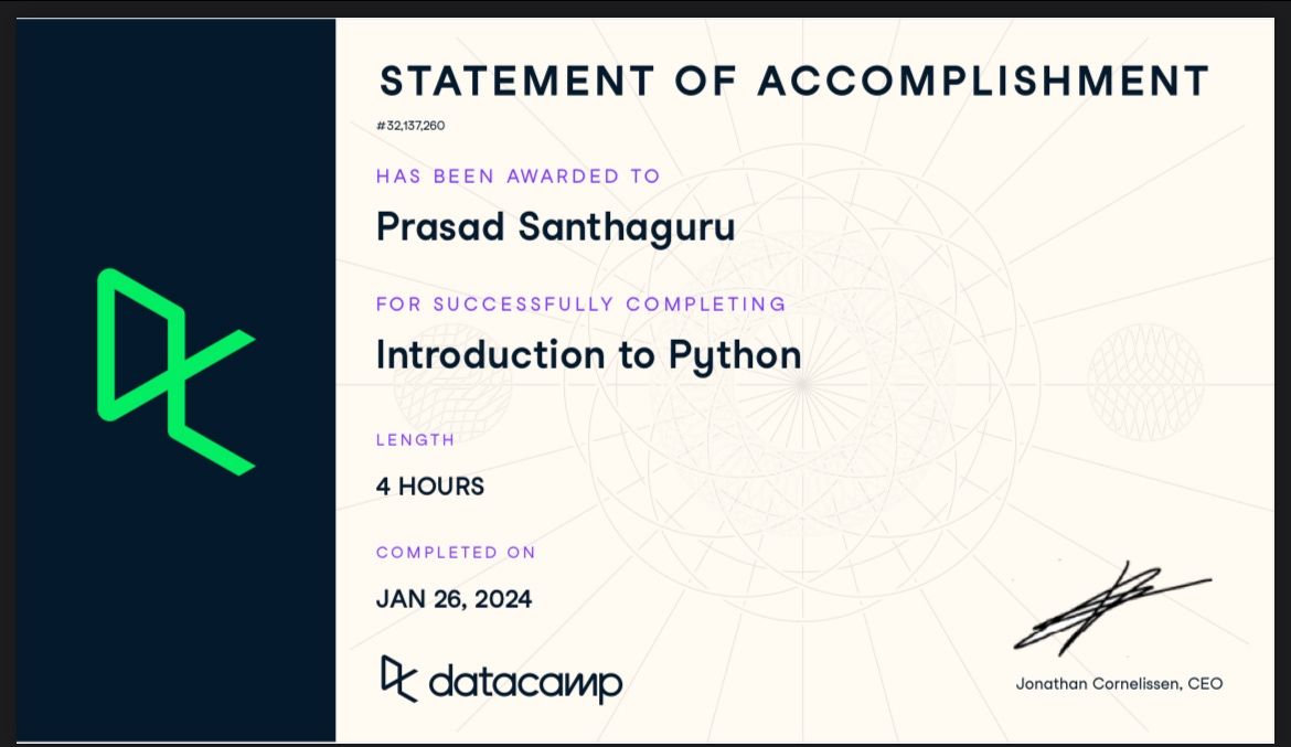 Prasad Santhaguru on LinkedIn: Import new.programming skills as python ... Prasad Santhaguru on LinkedIn: Import new.programming skills as python ...