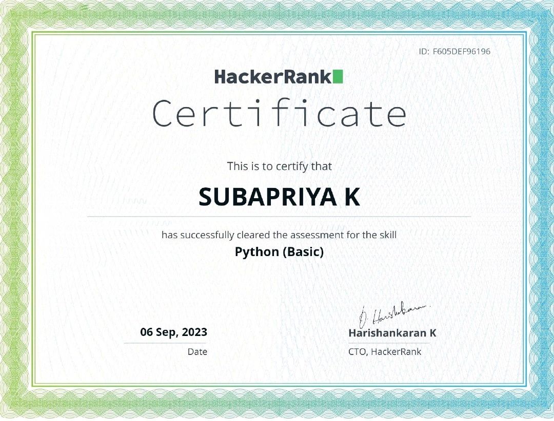 SUBAPRIYA K on LinkedIn: #codingjourney #pythonprogramming # ... SUBAPRIYA K on LinkedIn: #codingjourney #pythonprogramming # ...