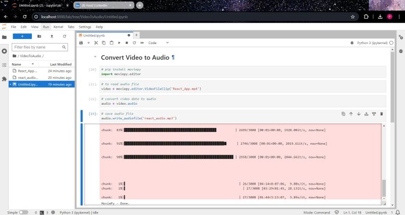 How to convert video to audio with python | Sayyad Shajahan Poola ... How to convert video to audio with python | Sayyad Shajahan Poola ...