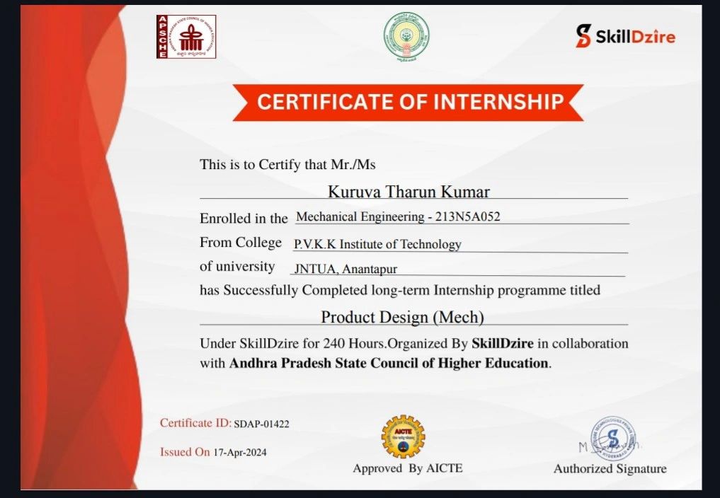 Tharun Kumar on LinkedIn: successfully completed product design in ... Tharun Kumar on LinkedIn: successfully completed product design in ...
