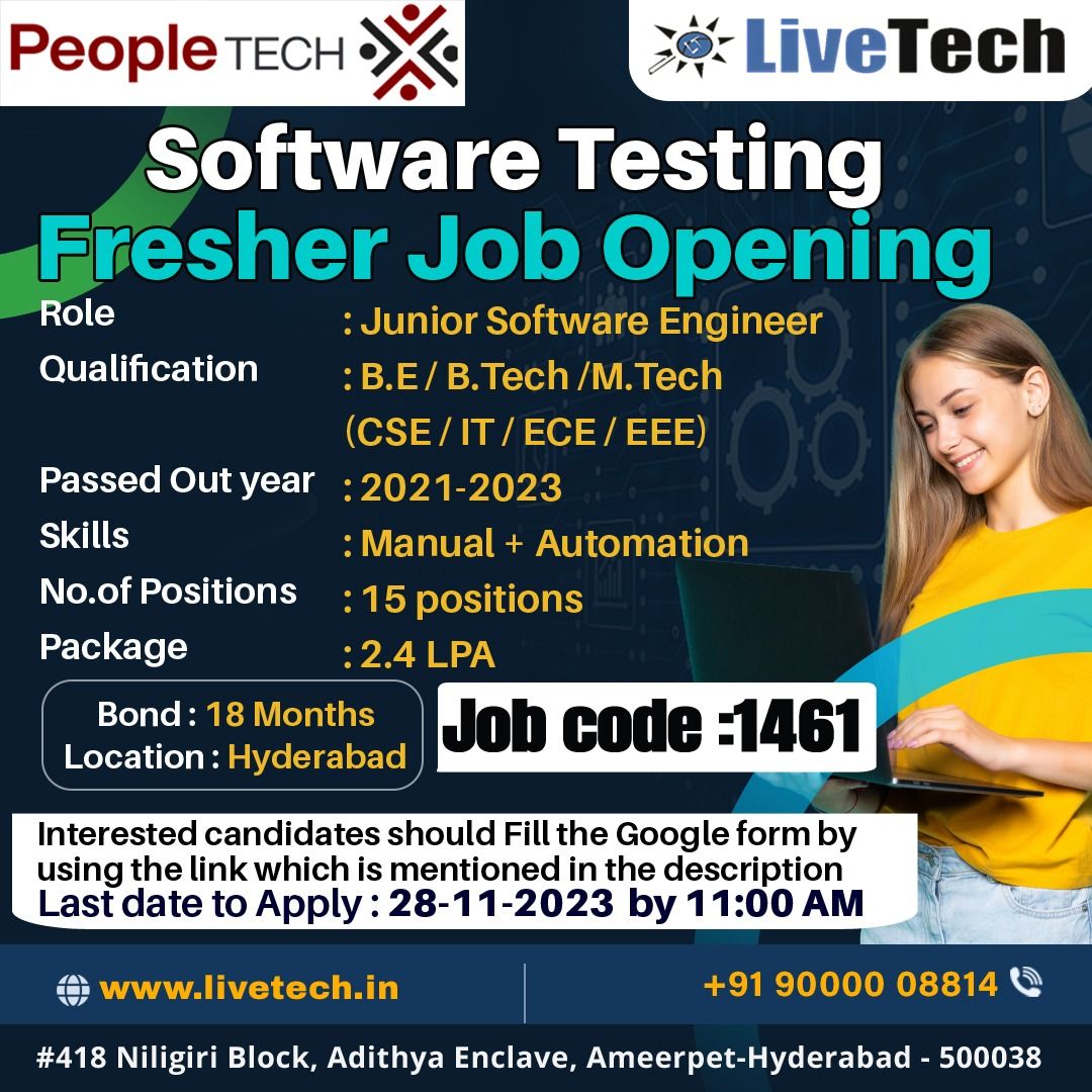Fresher Job Opening Please click open the below mentioned google form ... Fresher Job Opening Please click open the below mentioned google form ...